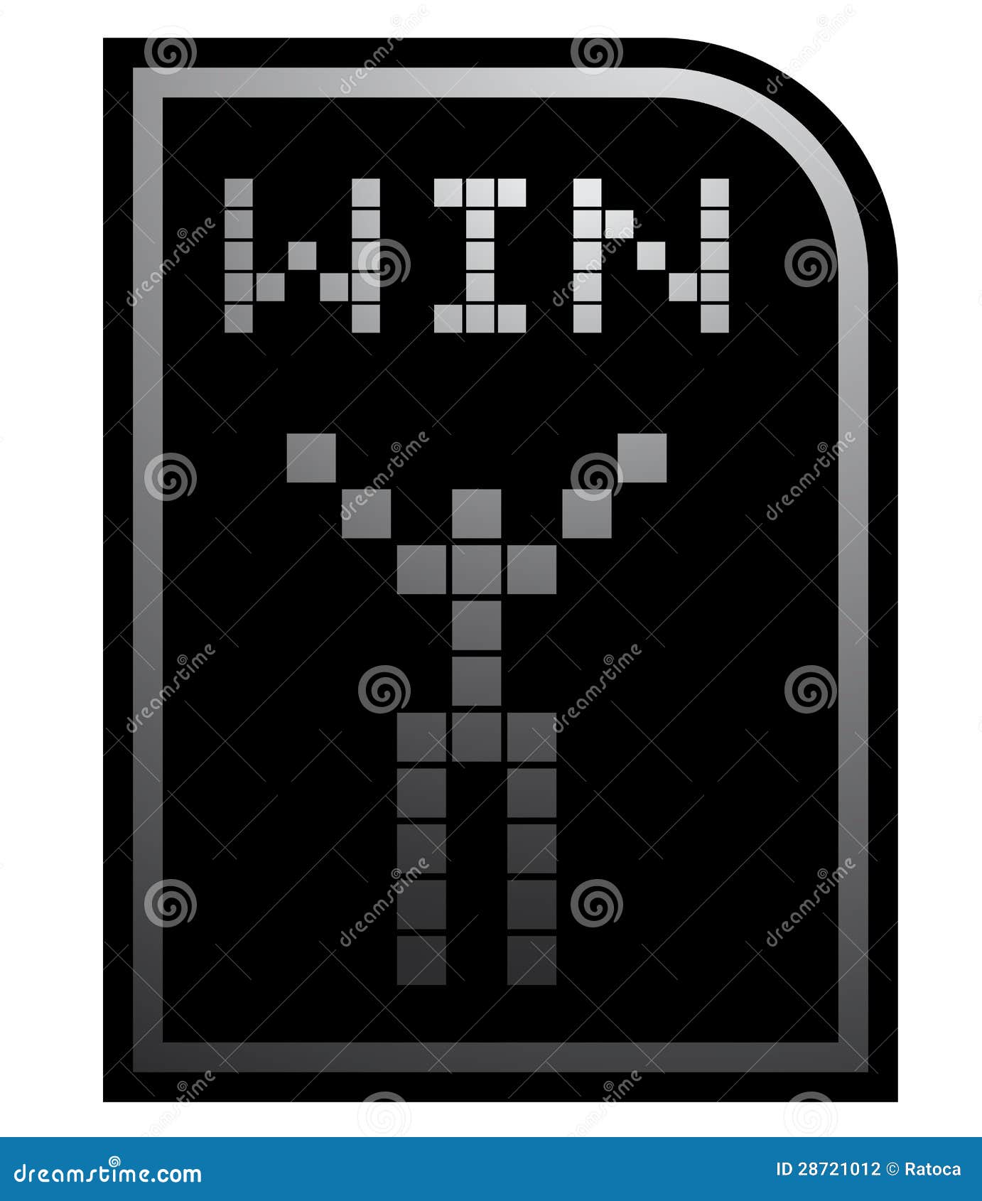 Pixel win emblem stock vector. Illustration of adult - 28721012