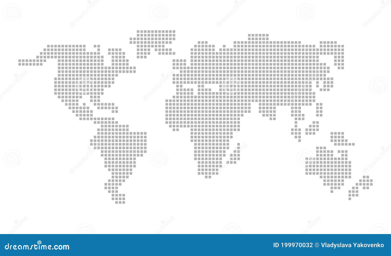 Pixel World Map Banner. Concept Of Earth Globe From Little Dots ...
