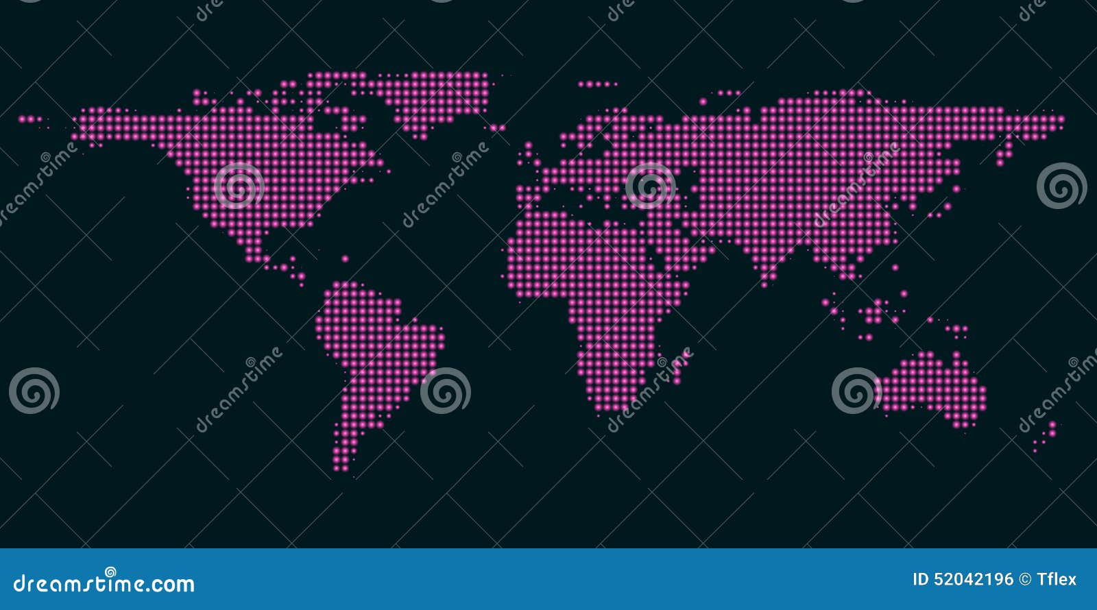 Pixel World Map with Spot Lights Stock Vector - Illustration of modern ...
