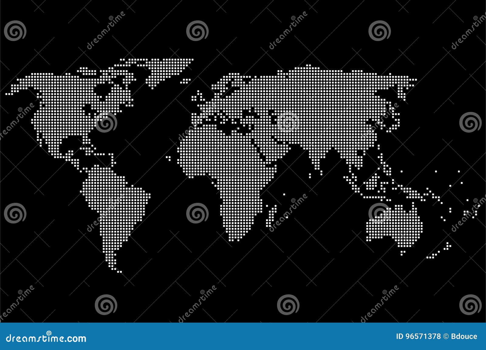 Pixel World Map Vector stock vector. Illustration of earth - 96571378