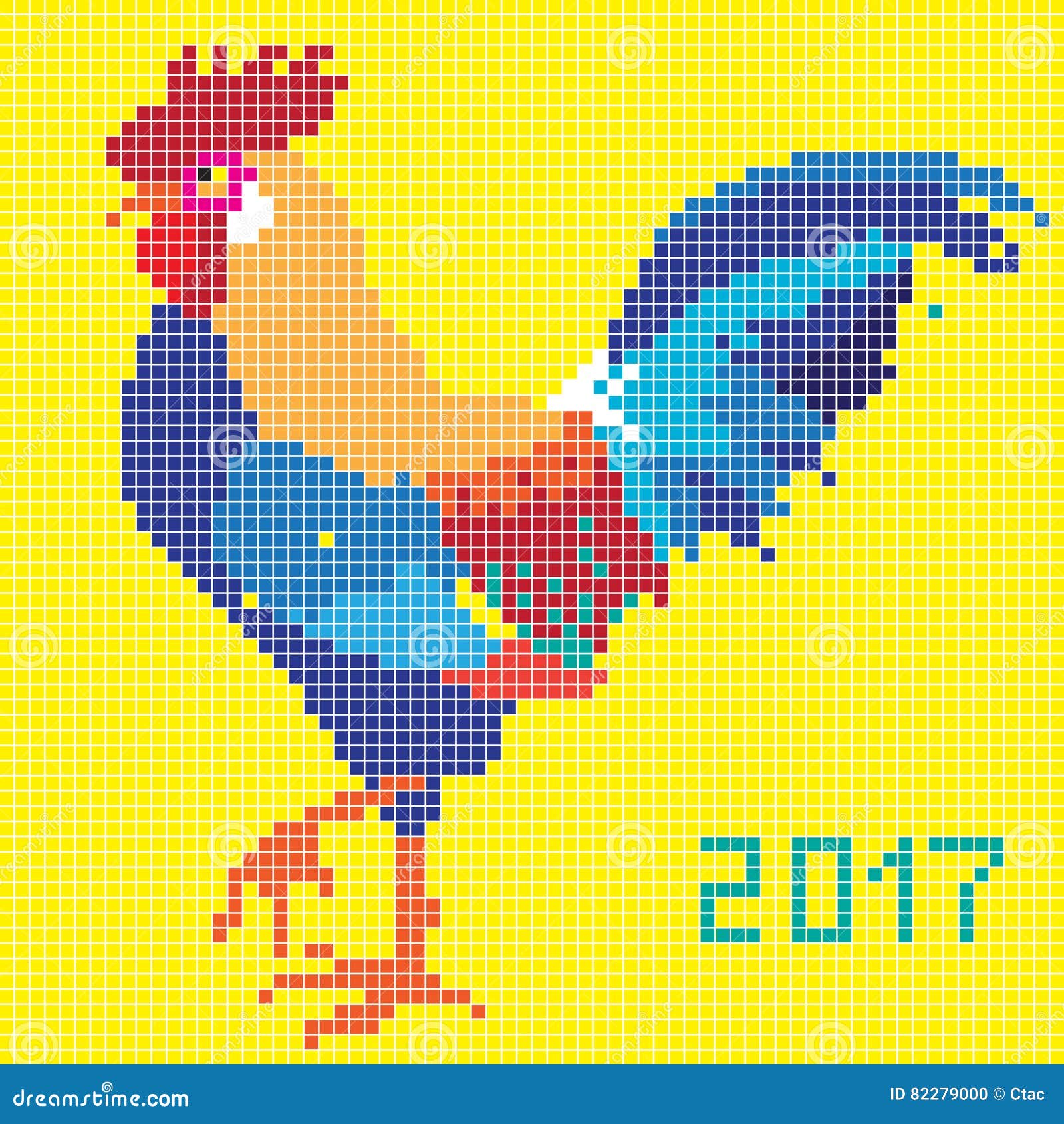 Pixel Art Rooster Cartoon Vector | CartoonDealer.com #85536125