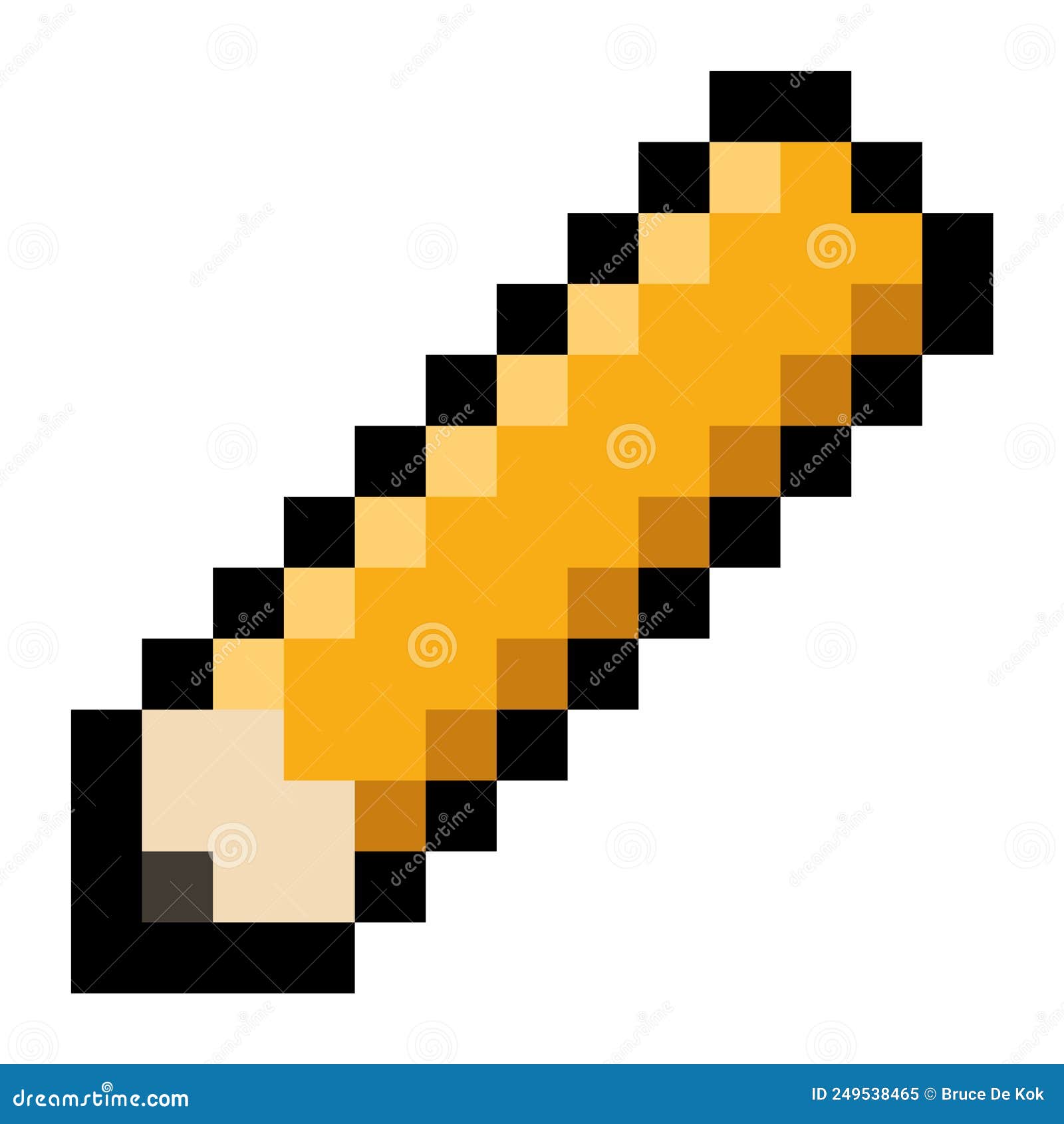 Pixel Yellow Pencil - Isolated 8 Bit Vector Stock Vector - Illustration ...