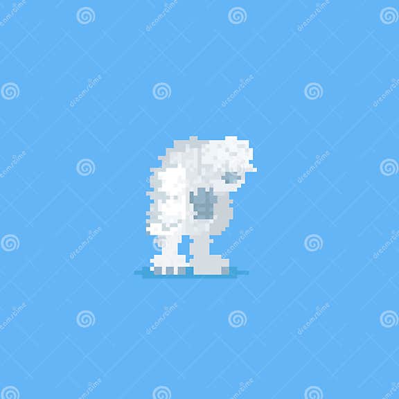 Pixel yeti.8bit character. stock illustration. Illustration of banner - 123818378
