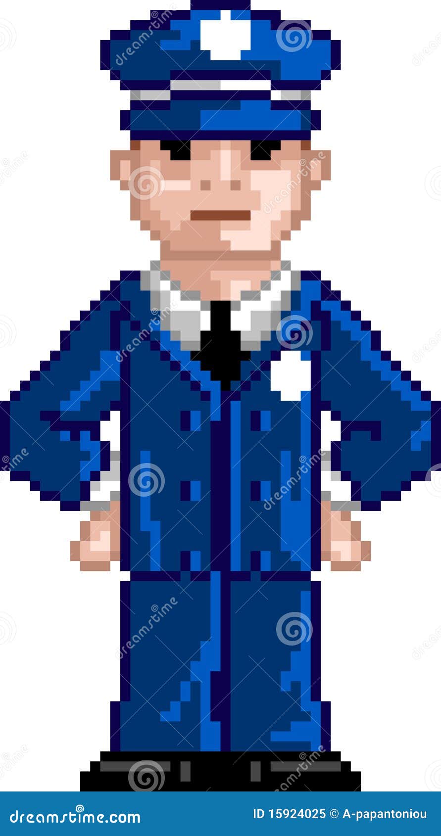 PixelArt: Police Man stock vector. Illustration of officer - 15924025