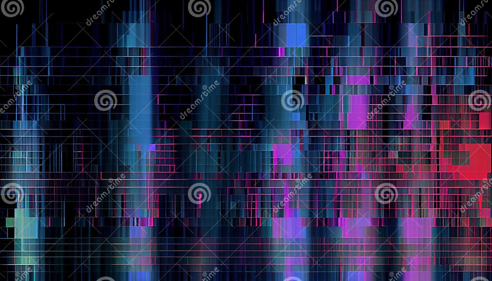 Pixelated Abstract Pattern, Futuristic Error Message on Computer ...