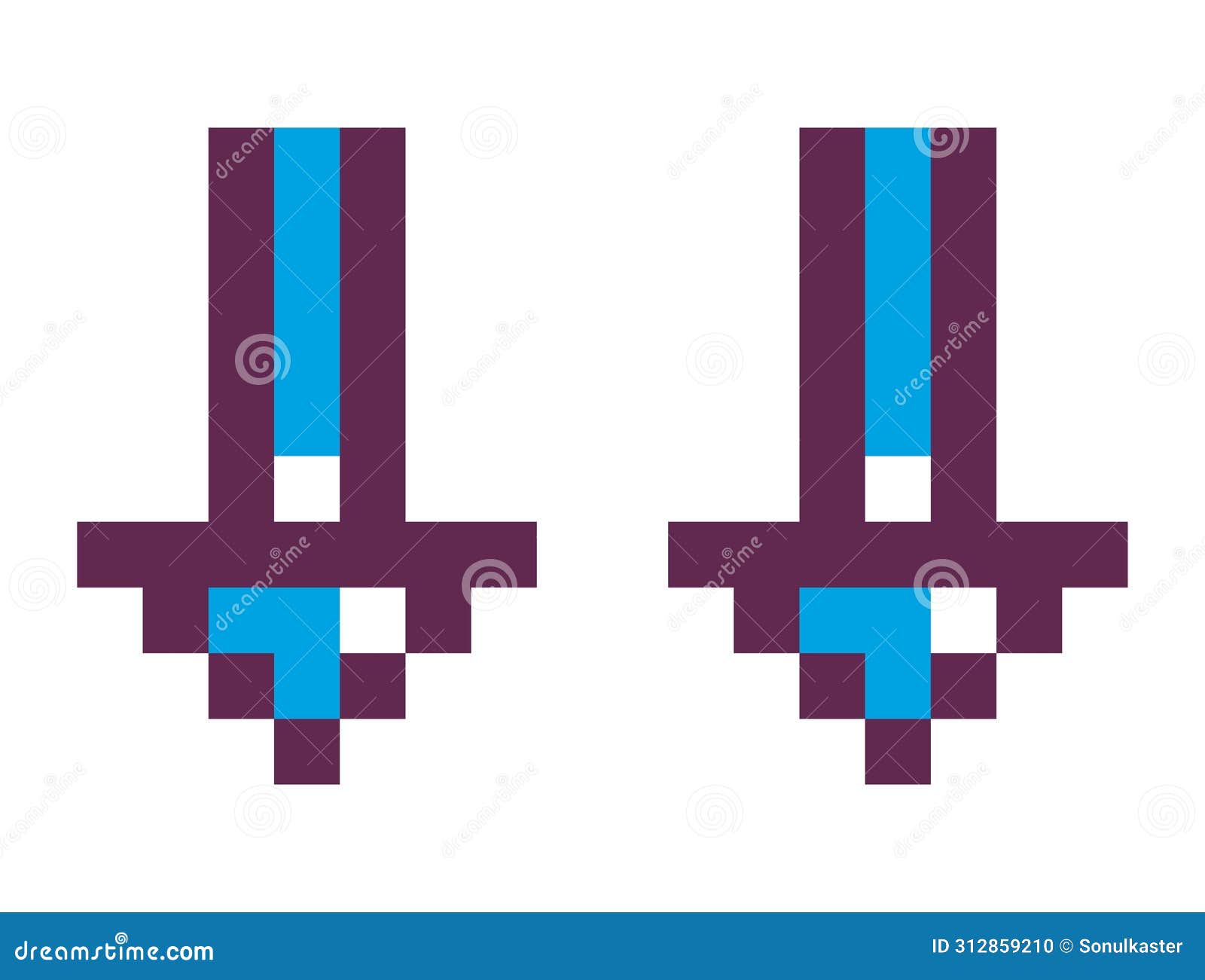 Pixelated Arrows Showing Down, Cursors Direction Stock Illustration ...