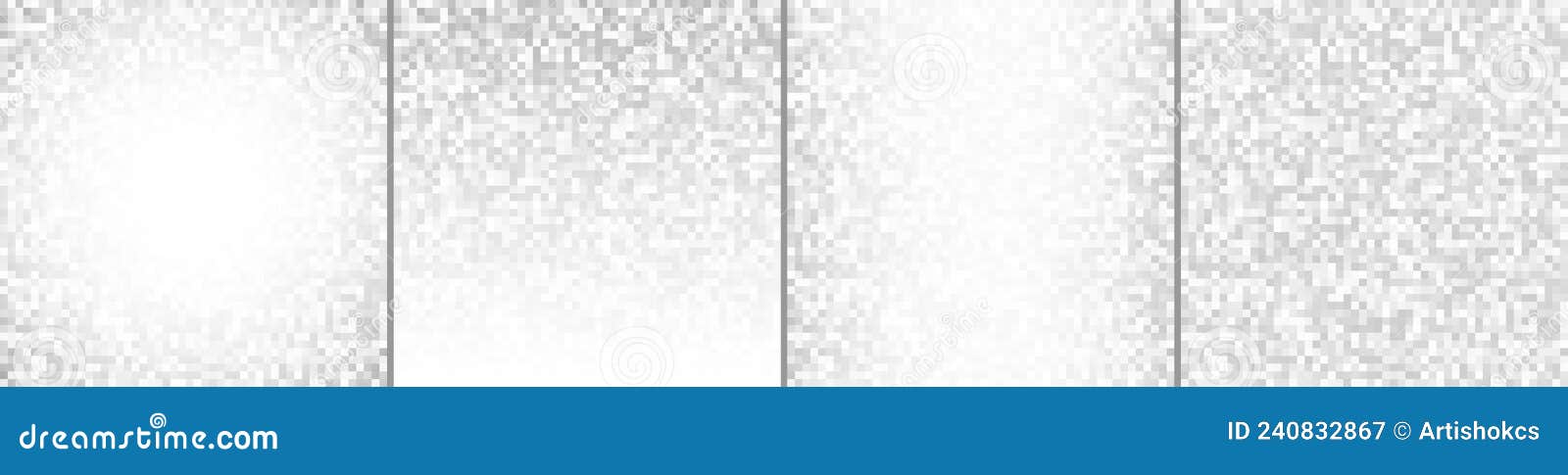 Pixelated Backgrounds. Business Gray Pattern Backdrops with Pixels. Set ...