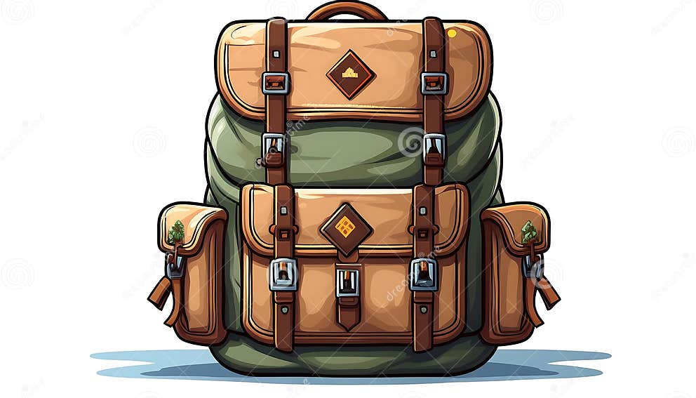 Pixelated Backpack Sprite - 16-bit Pixel Art Sprite of a Camping ...