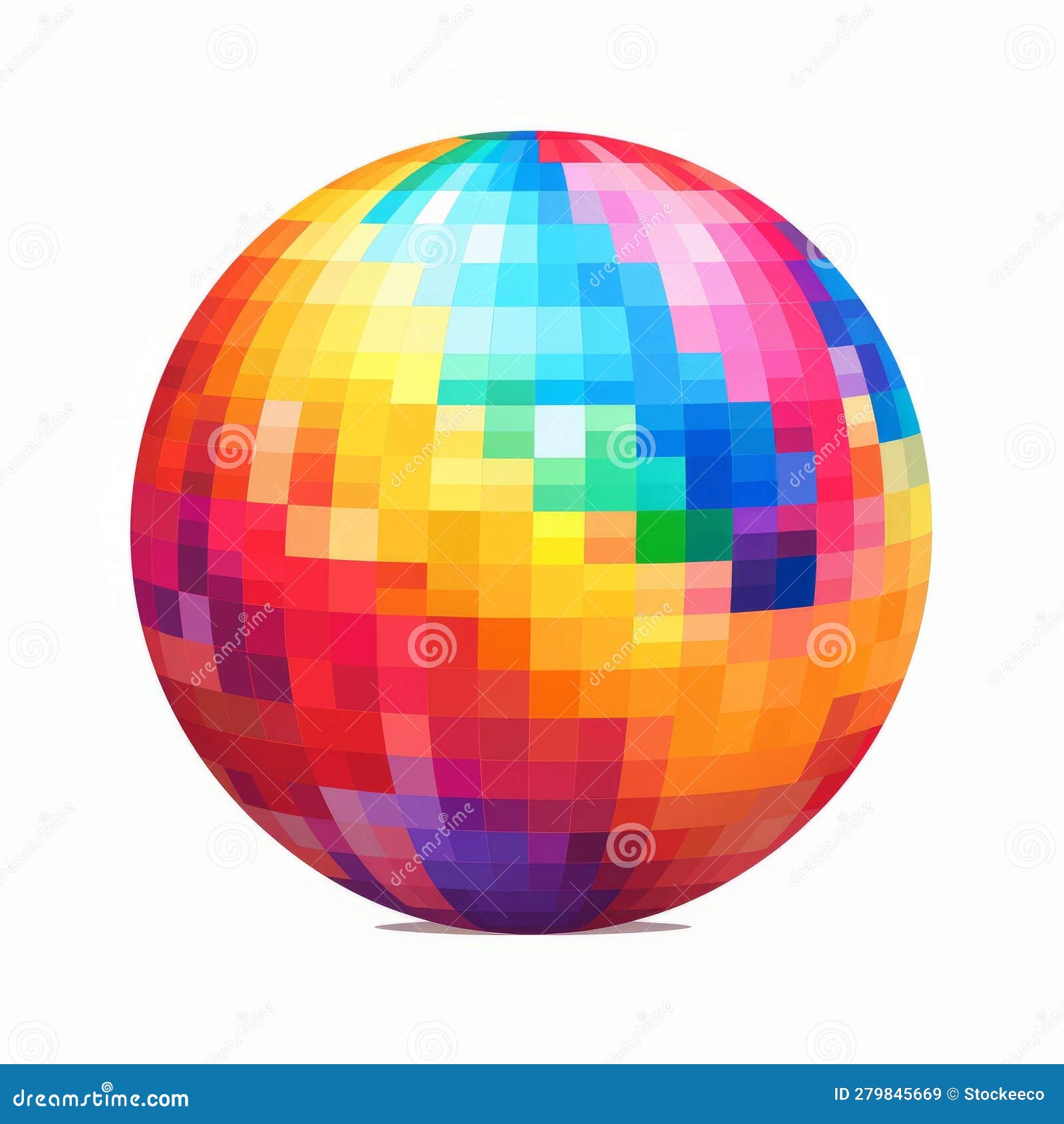 Glowing Color Pixel Sphere on White Background: Liam Wong-inspired ...