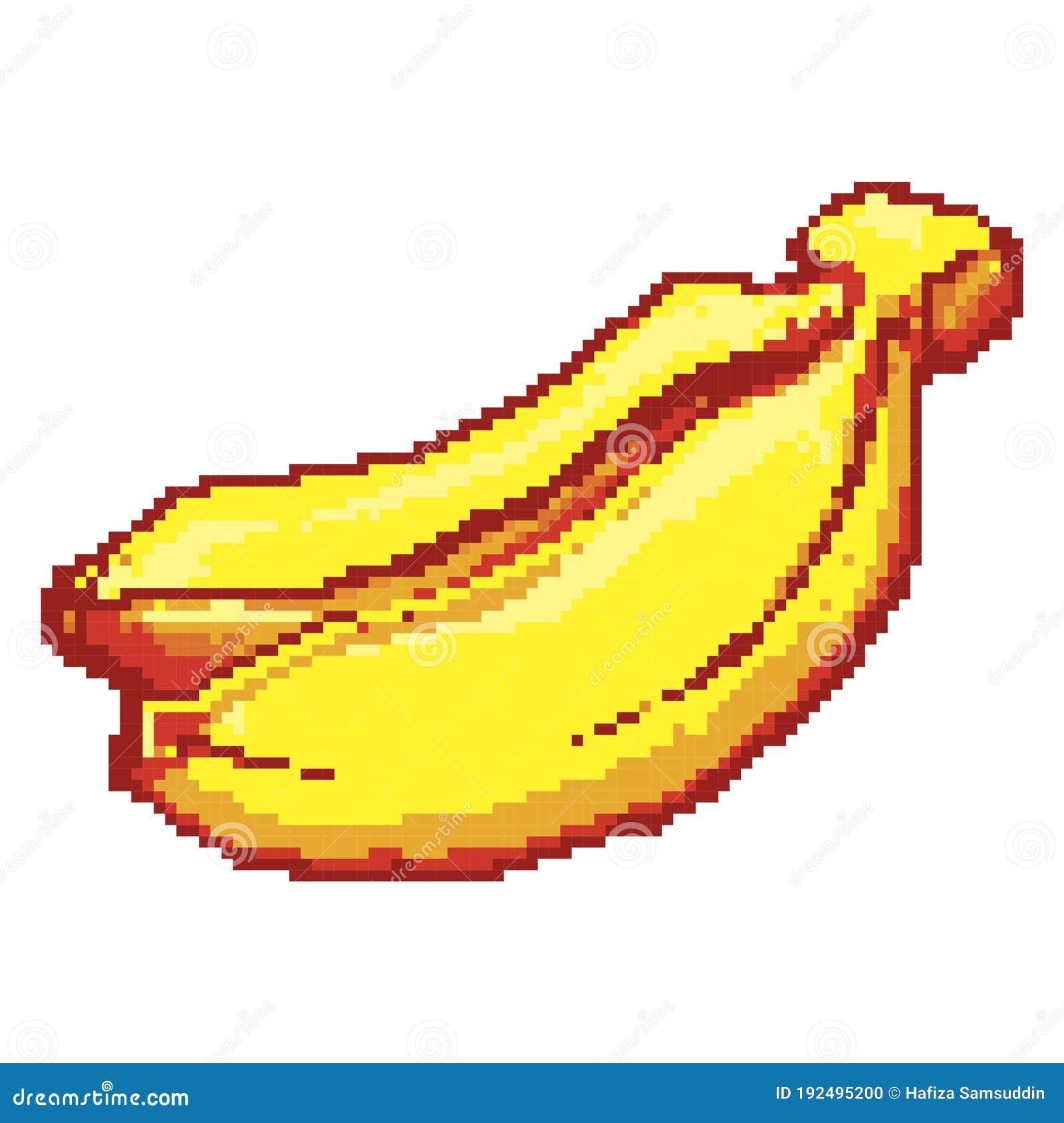 Pixelated Banana Icon Yellow Peeled Skin. Retro-style Pixel Art Banana ...