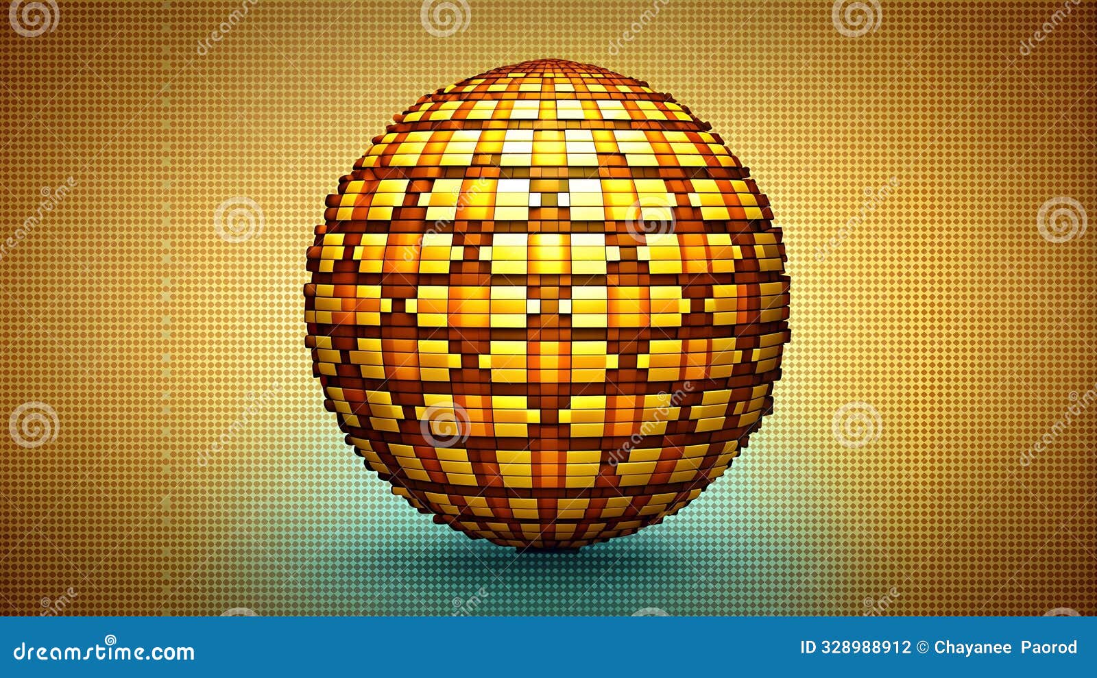 Pixelated 8-Bit Sphere Pattern: a Retro Gaming Tribute To the Golden ...