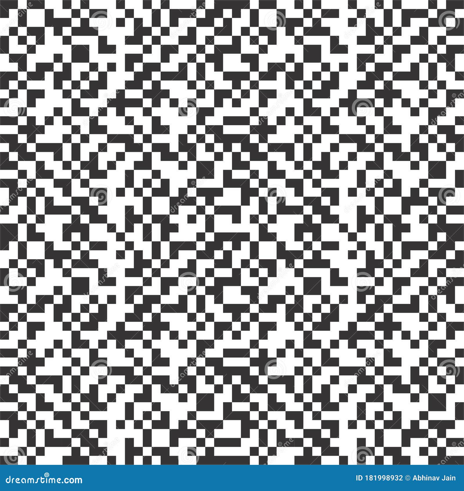 Pixelated Black N White Pattern Design Vector. Qr Code Pattern ...