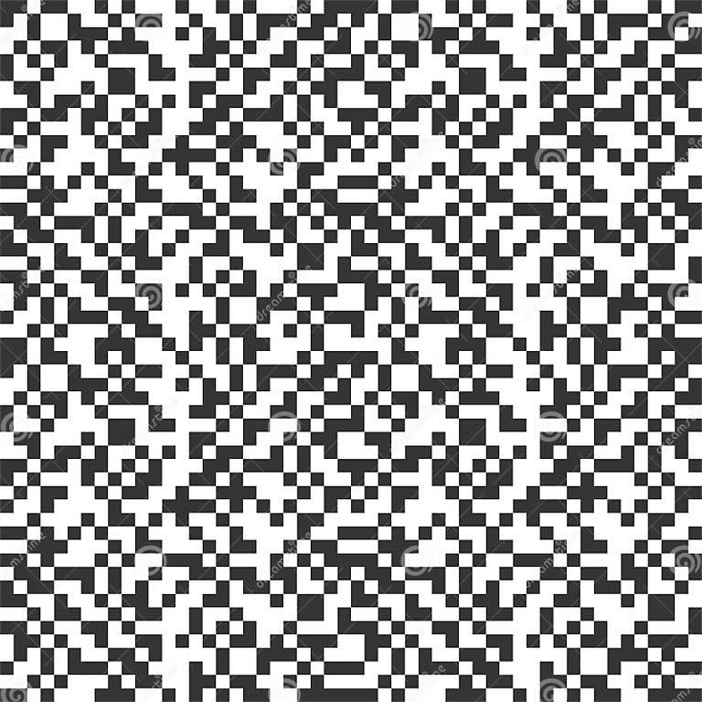 Pixelated Black N White Pattern Design Vector. Qr Code Pattern ...