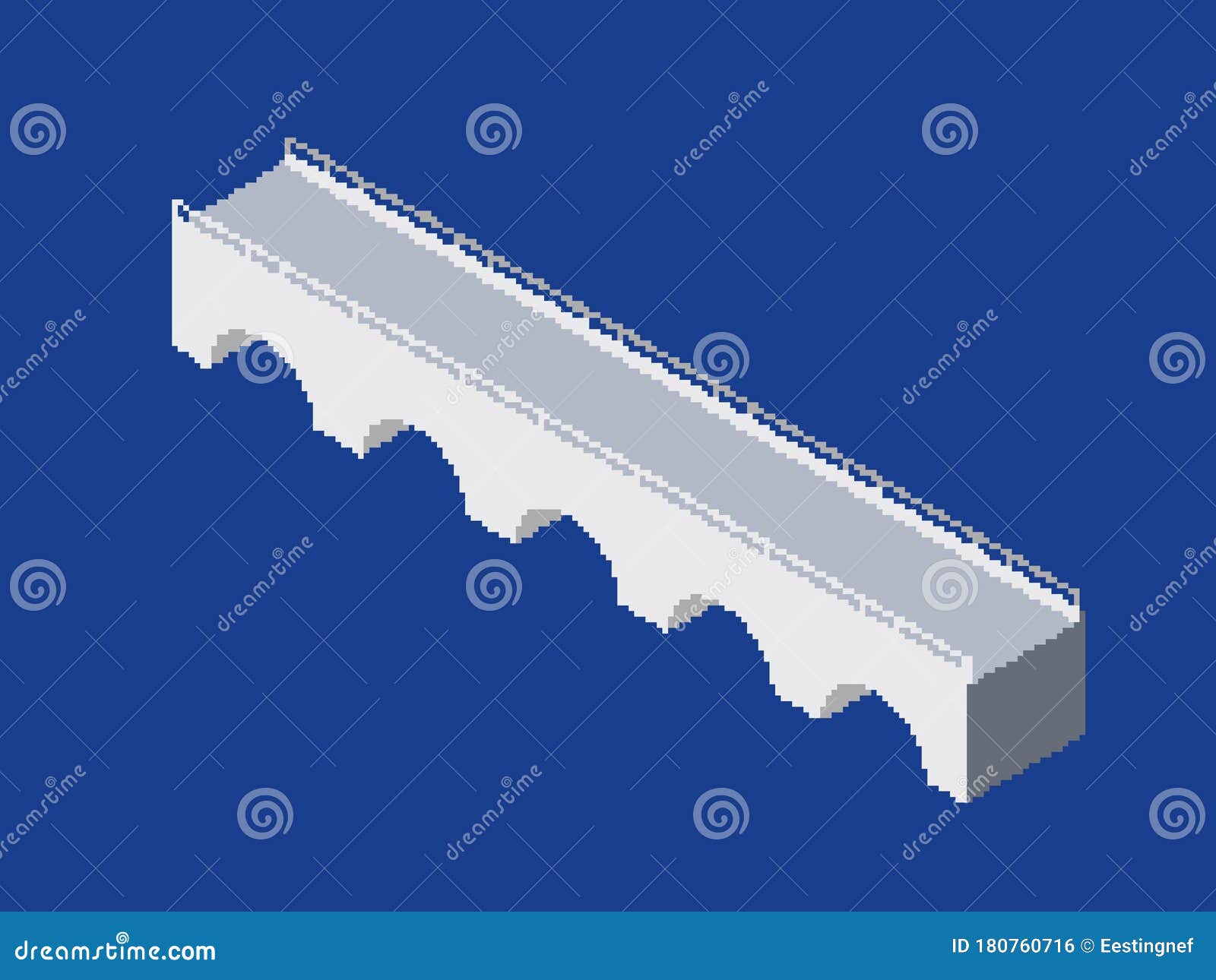 Pixelated Bridge. Urban Infrastructure Object. Pixel Art 3d Vector ...
