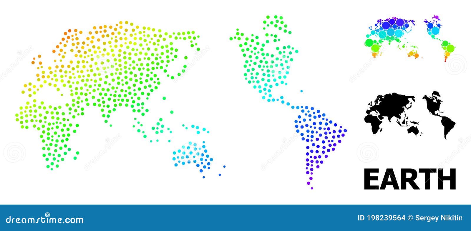 Earth Map Of Spectral Glass Spheres Cartoon Vector | CartoonDealer.com ...