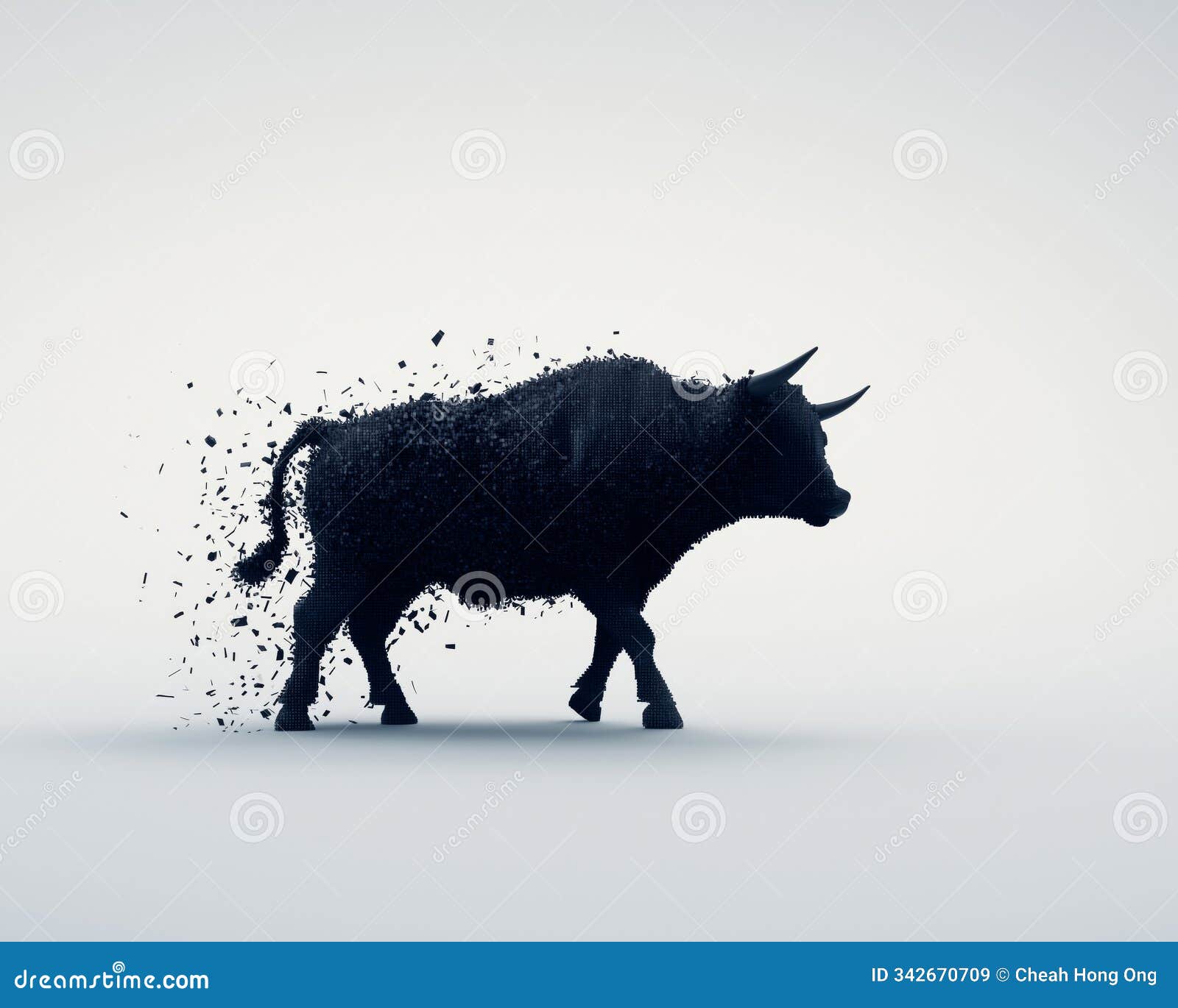 Pixelated Bull Charging Forward Stock Illustration - Illustration of ...