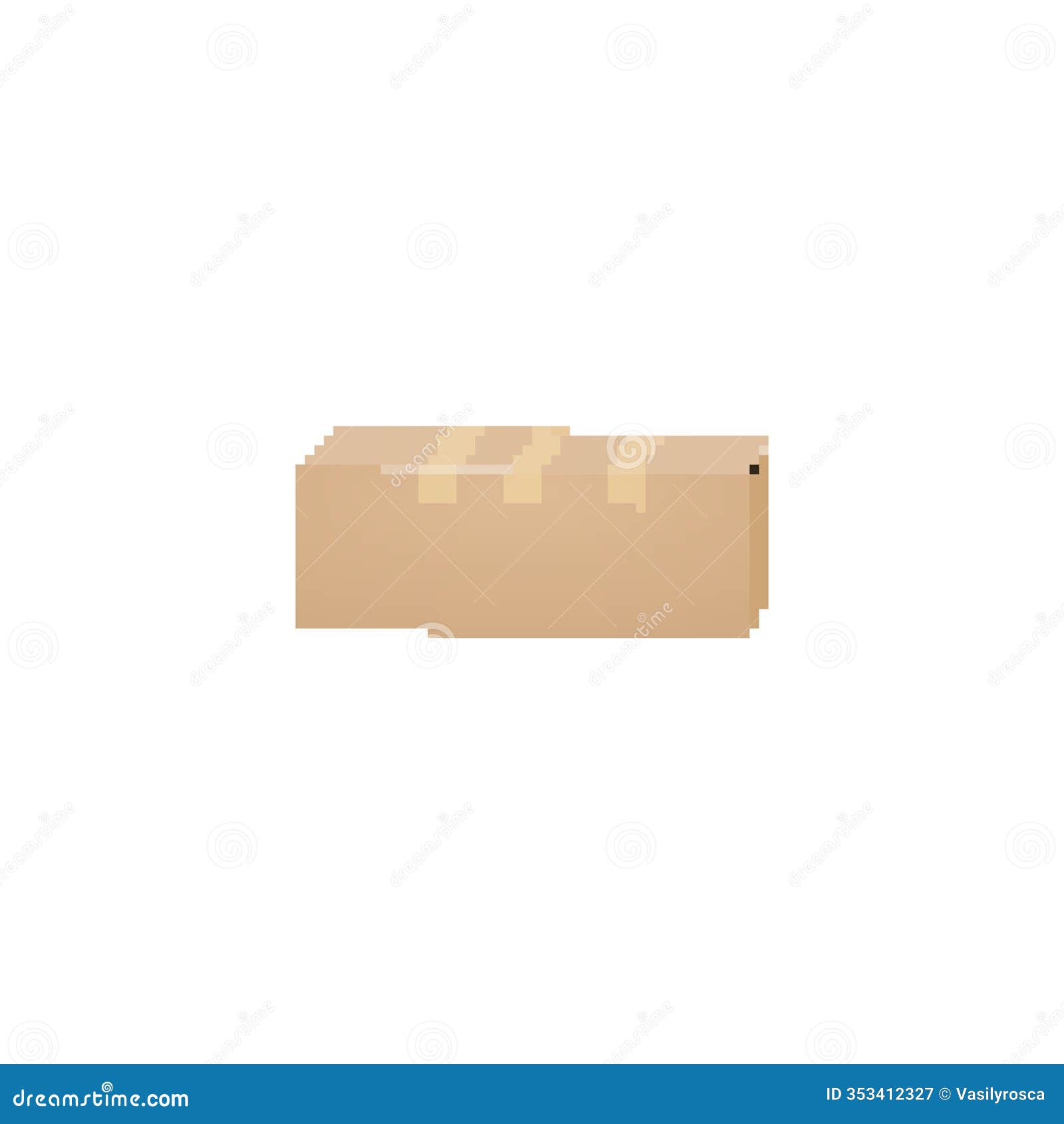 Pixelated Cardboard Box Illustration. Simple Pixel Art of a Brown ...