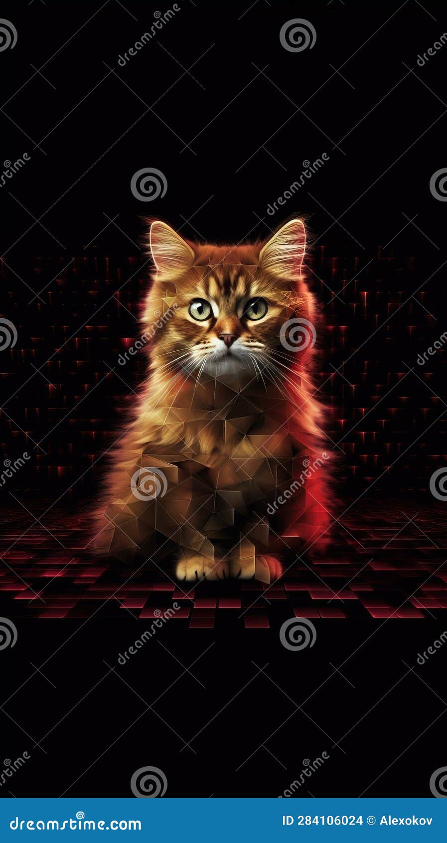 Pixelated Cat in Focus. Generative AI Stock Illustration - Illustration ...