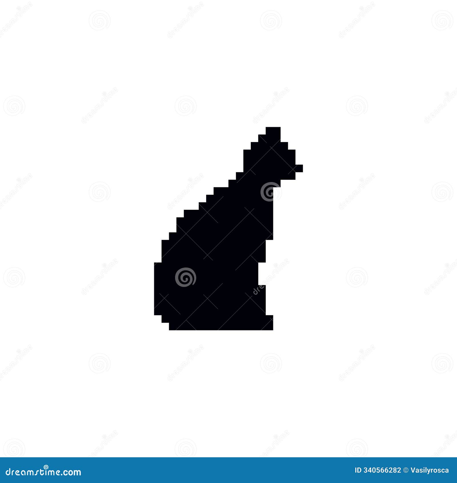 Pixelated Cat Silhouette. Black Pixel Cat Icon Stock Illustration ...