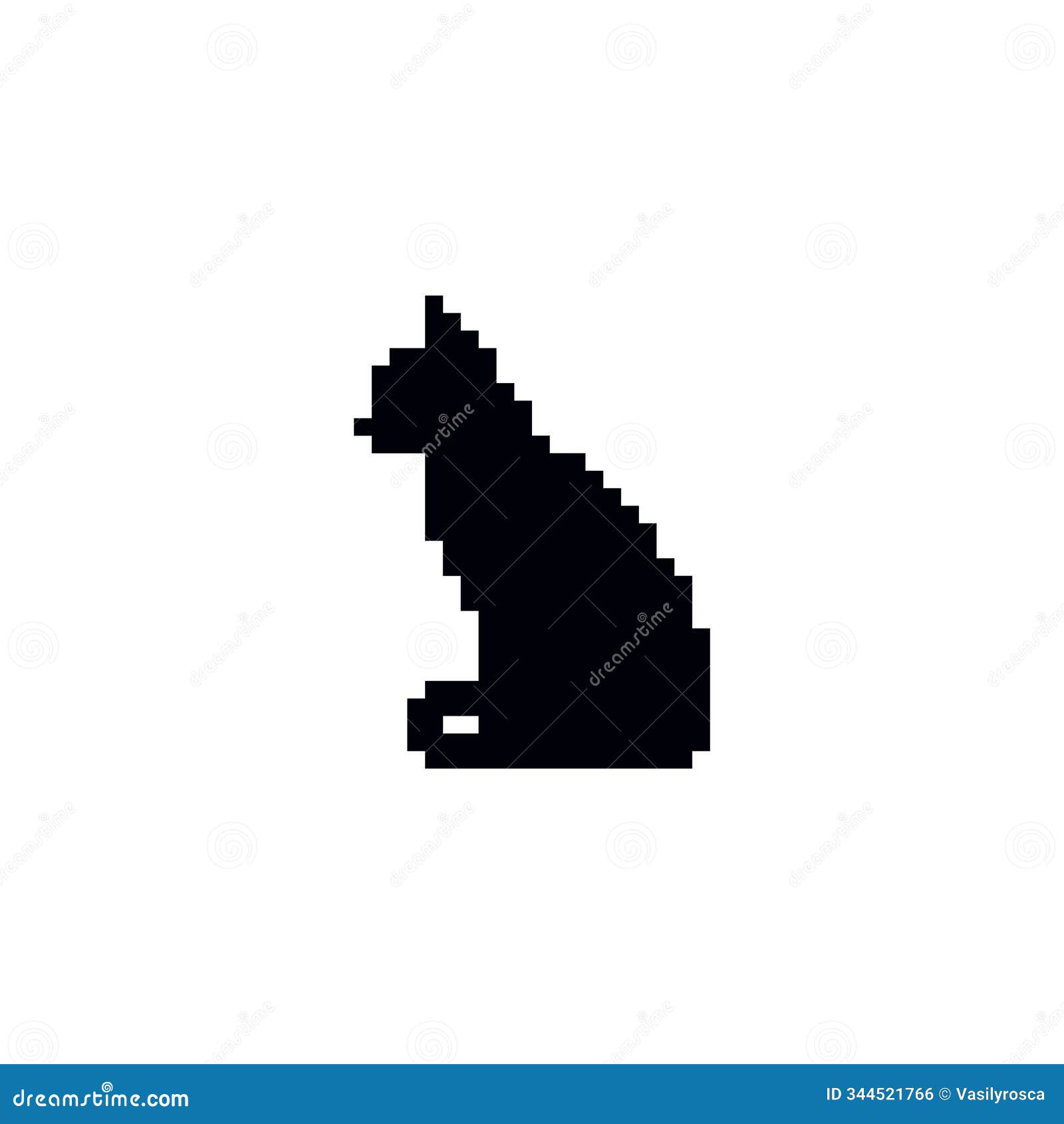 Pixelated Cat Silhouette. Black Pixel Cat Icon Stock Illustration ...