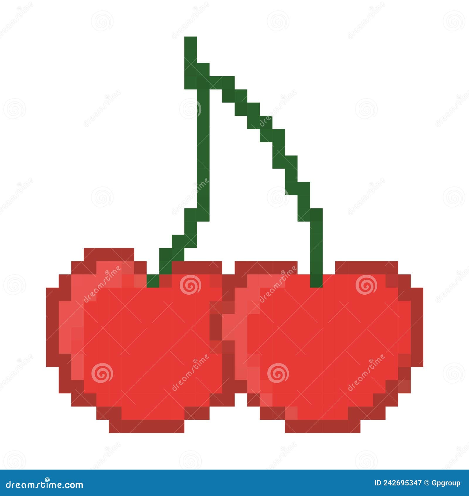Pixelated cherry design stock vector. Illustration of pixel - 242695347