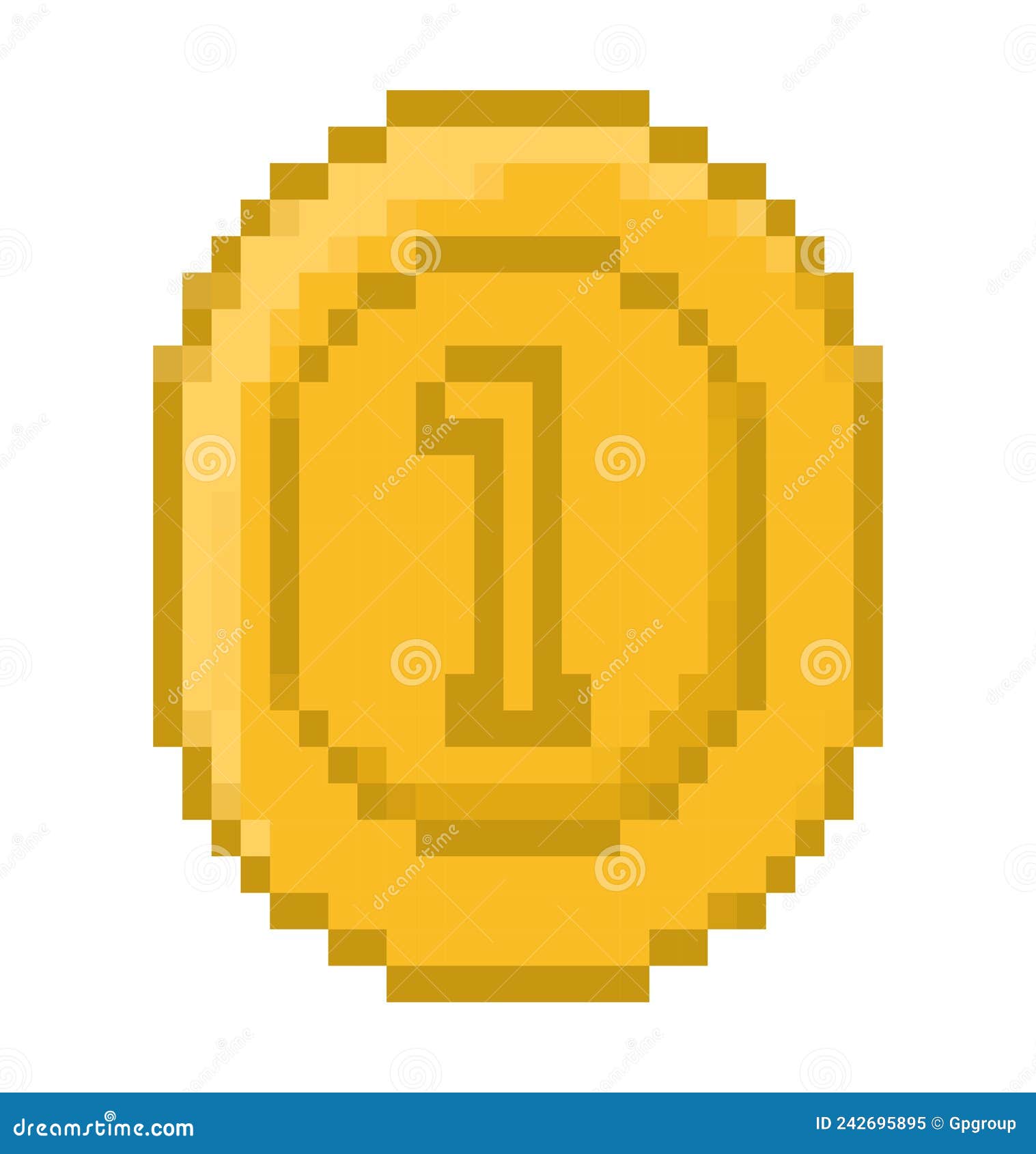 Pixelated coin design stock vector. Illustration of vector - 242695895