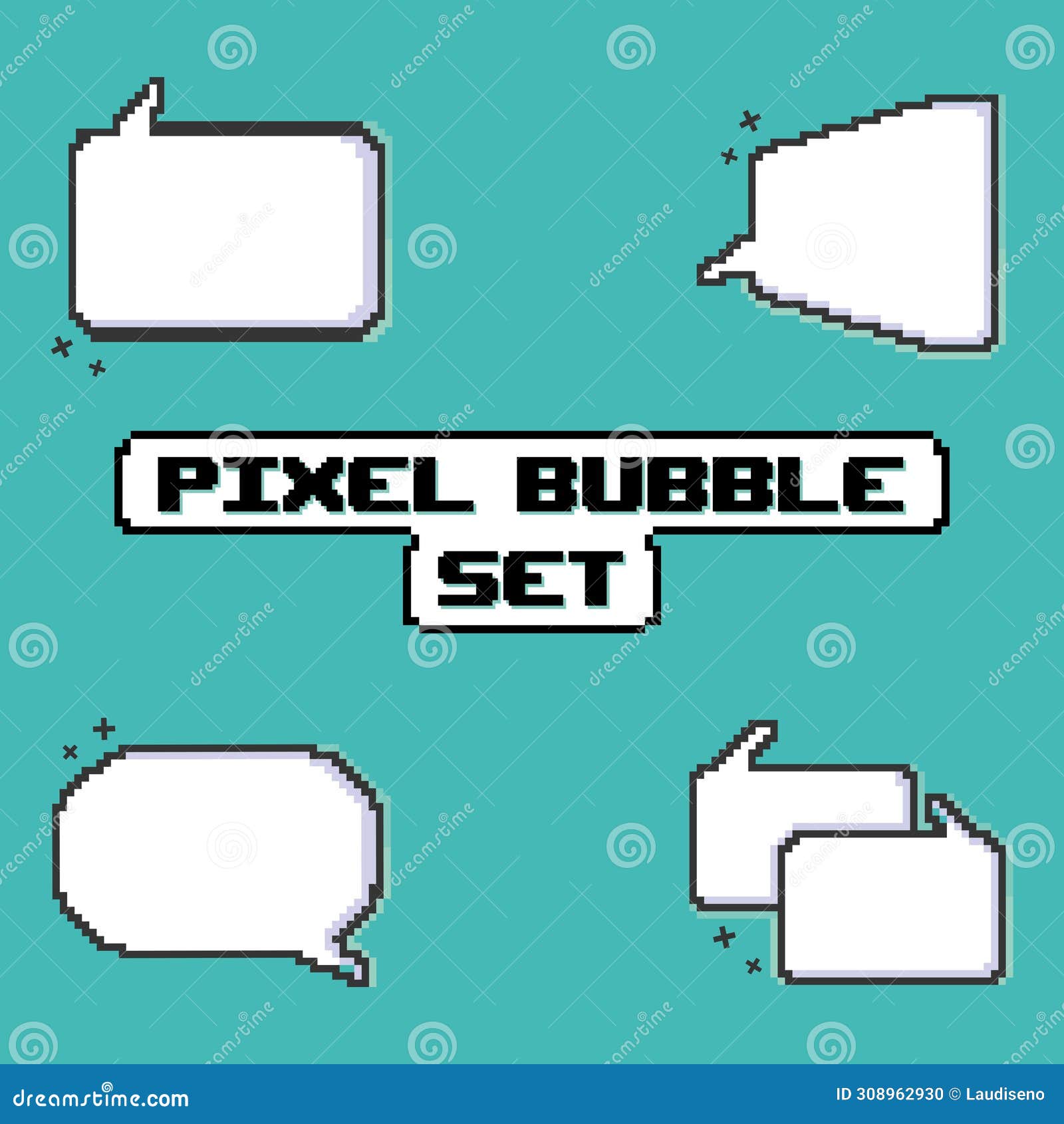 Pixelated Comic Bubble Chats Set Vector Stock Vector - Illustration of ...