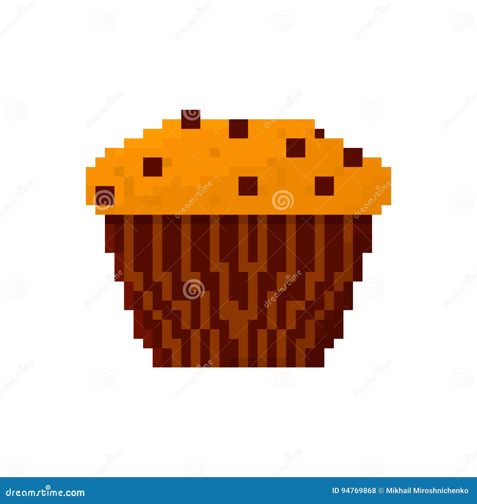 Pixelated cupcake stock illustration. Illustration of cream - 94769868