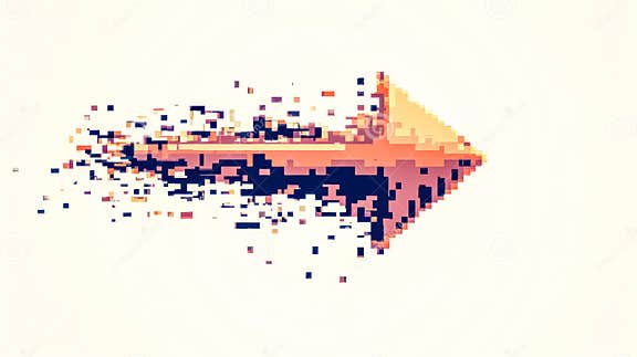 Pixelated Cursor Arrow Moving Forward and Dissolving into Pixels Stock ...