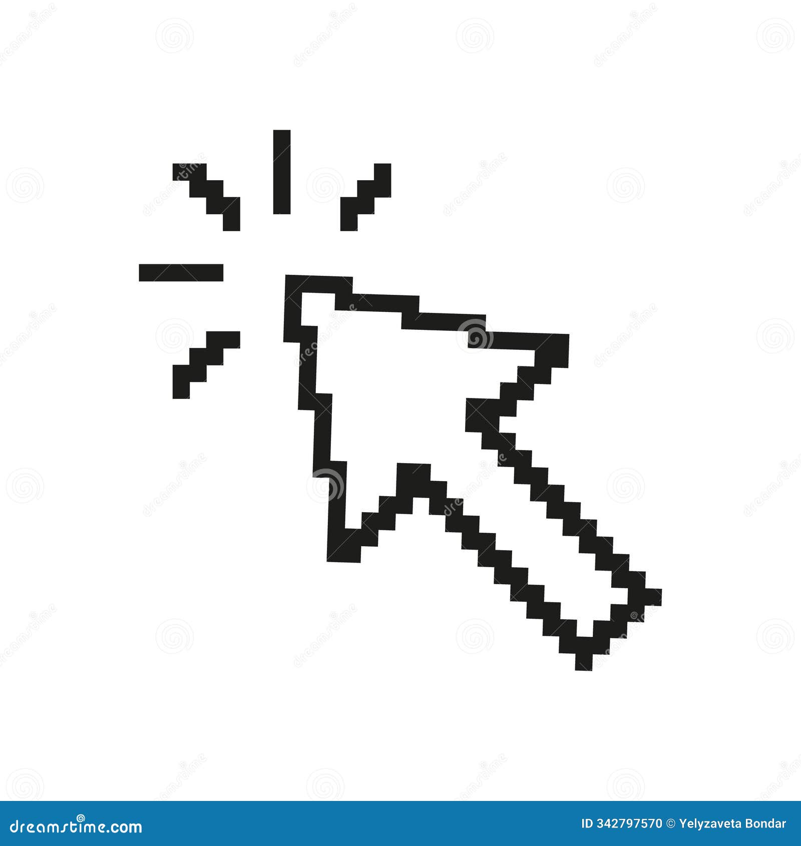 Pixelated Cursor Icon. Retro Style Mouse Pointer with Clicking Effect ... Pixelated Cursor Icon. Retro Style Mouse Pointer with Clicking Effect ...