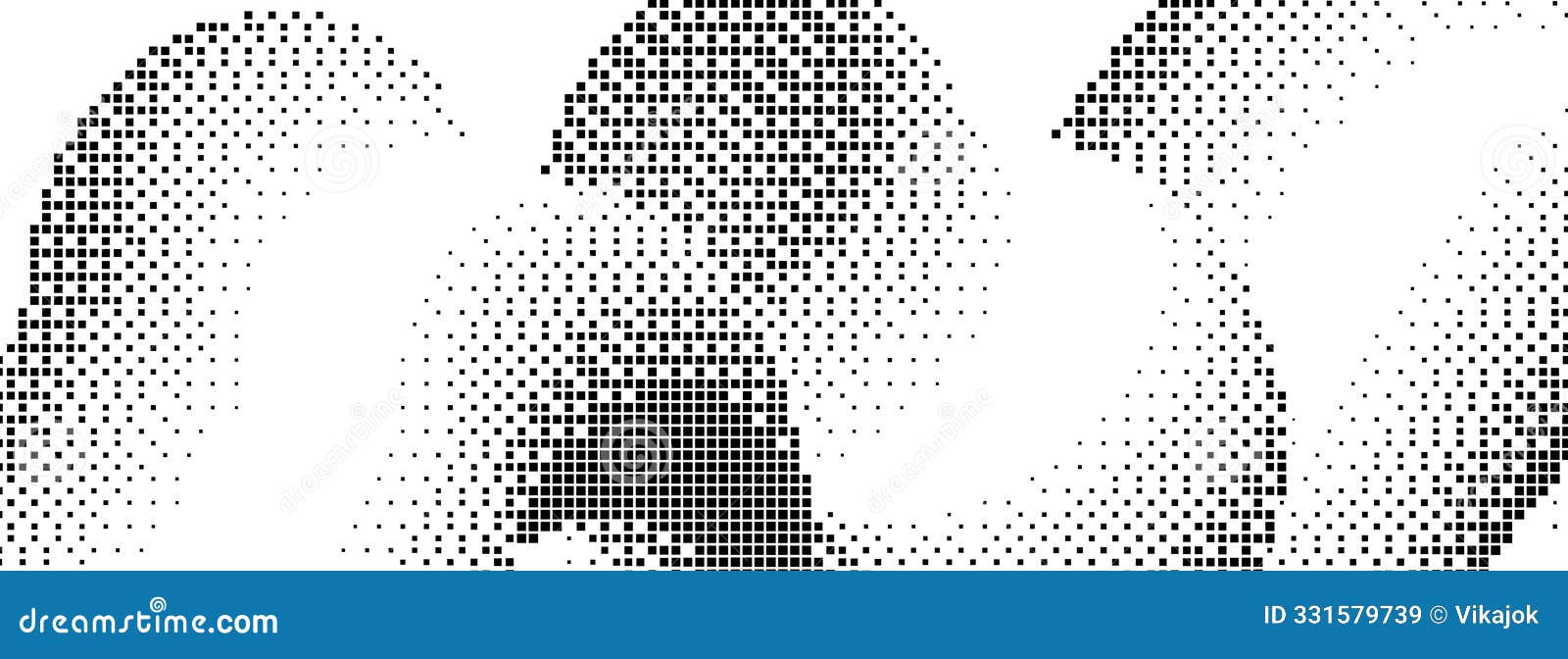 Pixelated Curved Gradient Shape. Dotted Dither Squiggling Texture ...