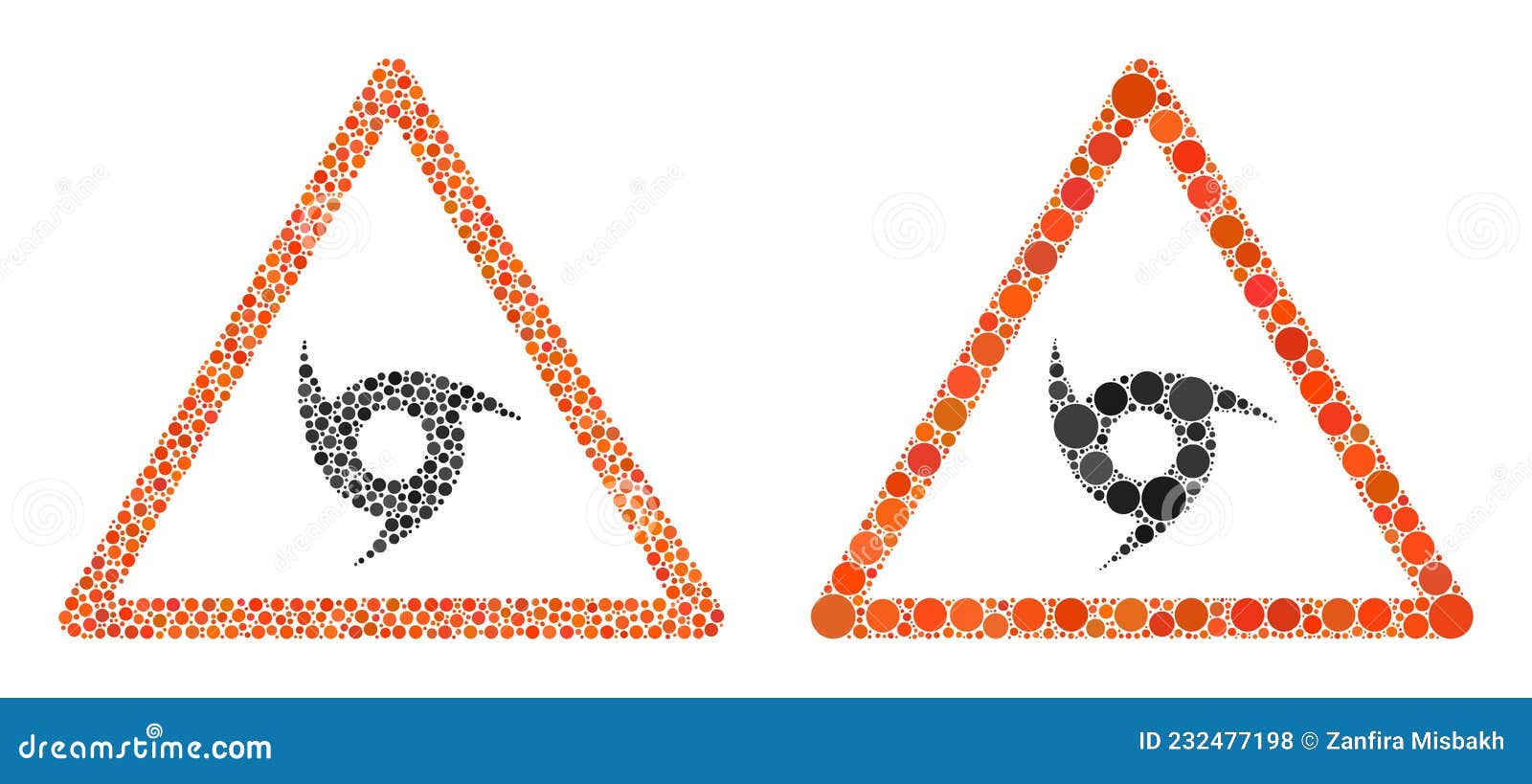 Spheric Dot Cyclone Warning Icon Mosaic Stock Vector - Illustration of ...