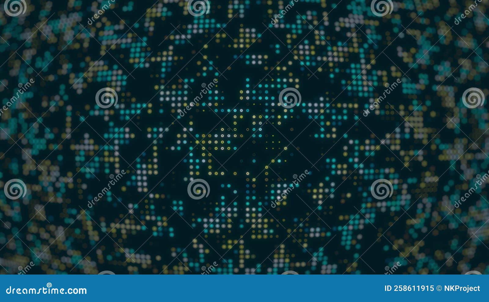 Pixelated Dark Background. Particles Move Across the Background ...