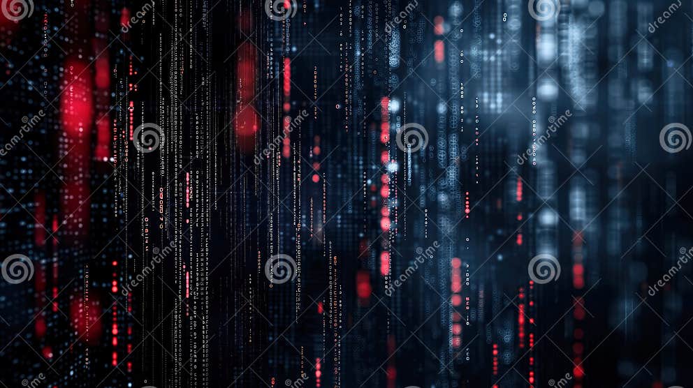 Pixelated Data Stream On Digital Interface Stock Illustration Illustration Of Blue Coding 