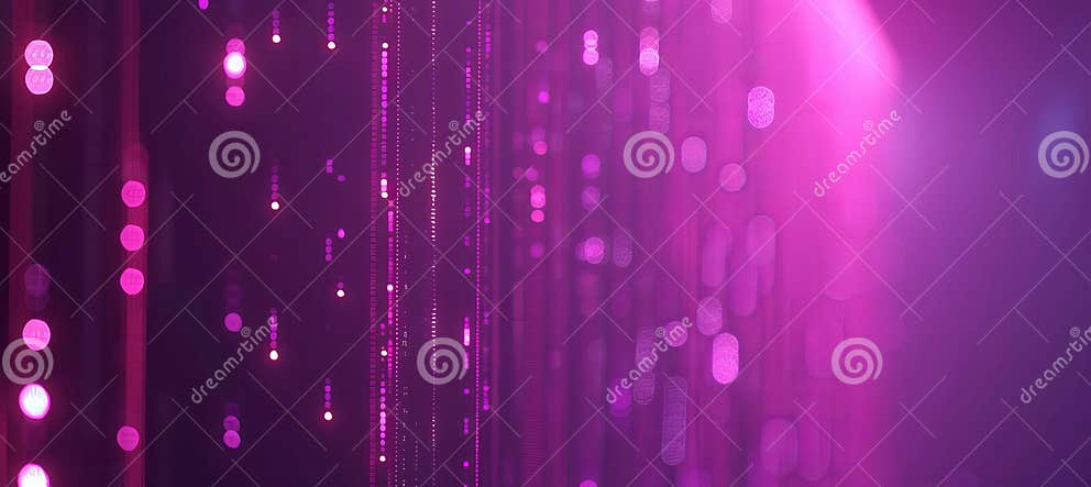 Pixelated Data Stream on Digital Interface with Glowing Dots, Binary Code, Encryption Concept ...