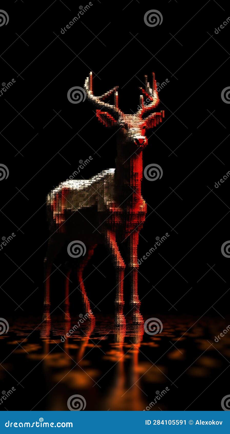 Pixelated Deer in Focus. stock illustration. Illustration of artistic ...