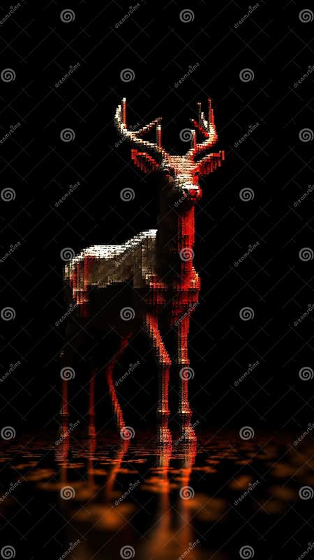 Pixelated Deer in Focus. stock illustration. Illustration of artistic ...