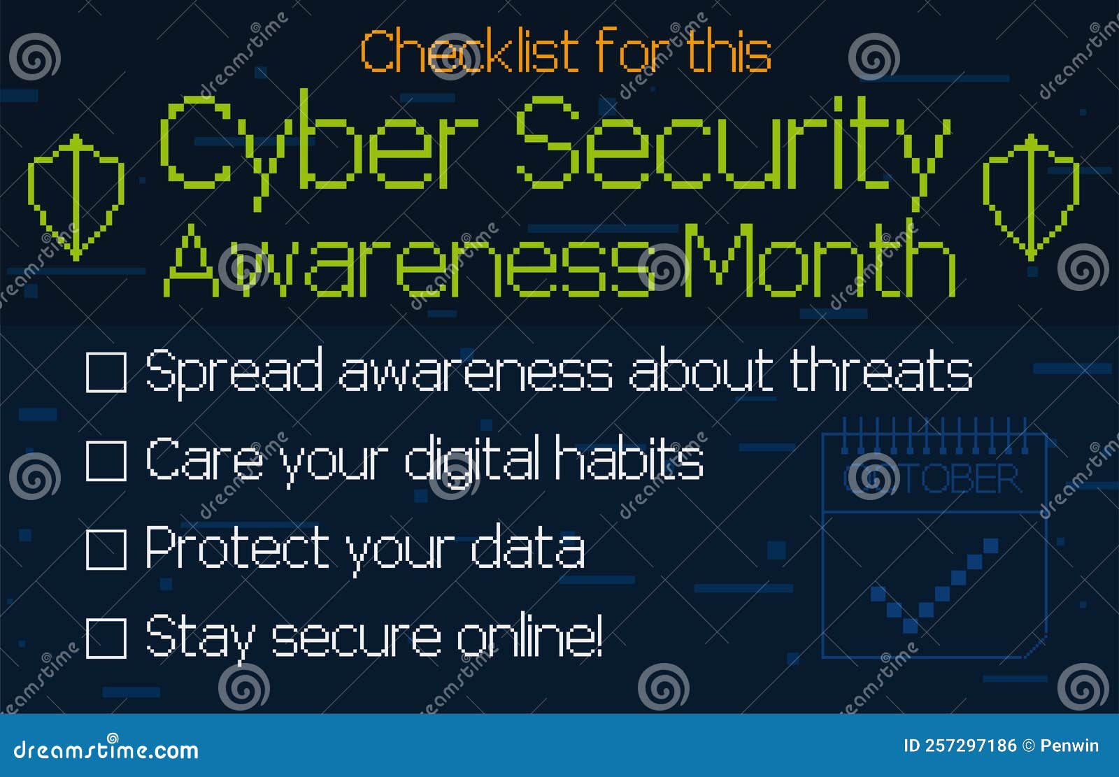 Pixelated Checklist for Use during Cyber Security Awareness Month ...