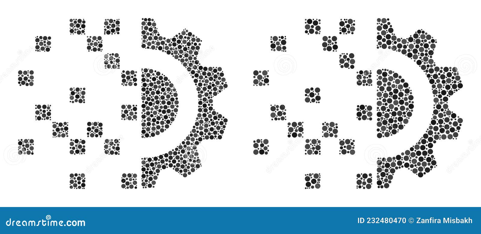 Round Dot Digital Gear Generation Icon Mosaic Stock Vector ...