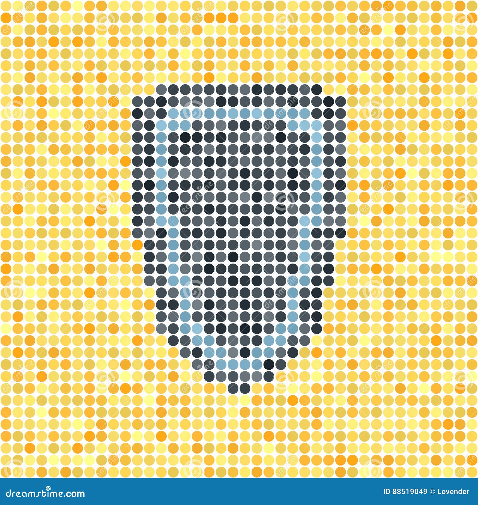 Pixelated Dot Vector Shield on Yellow Background Stock Vector ...
