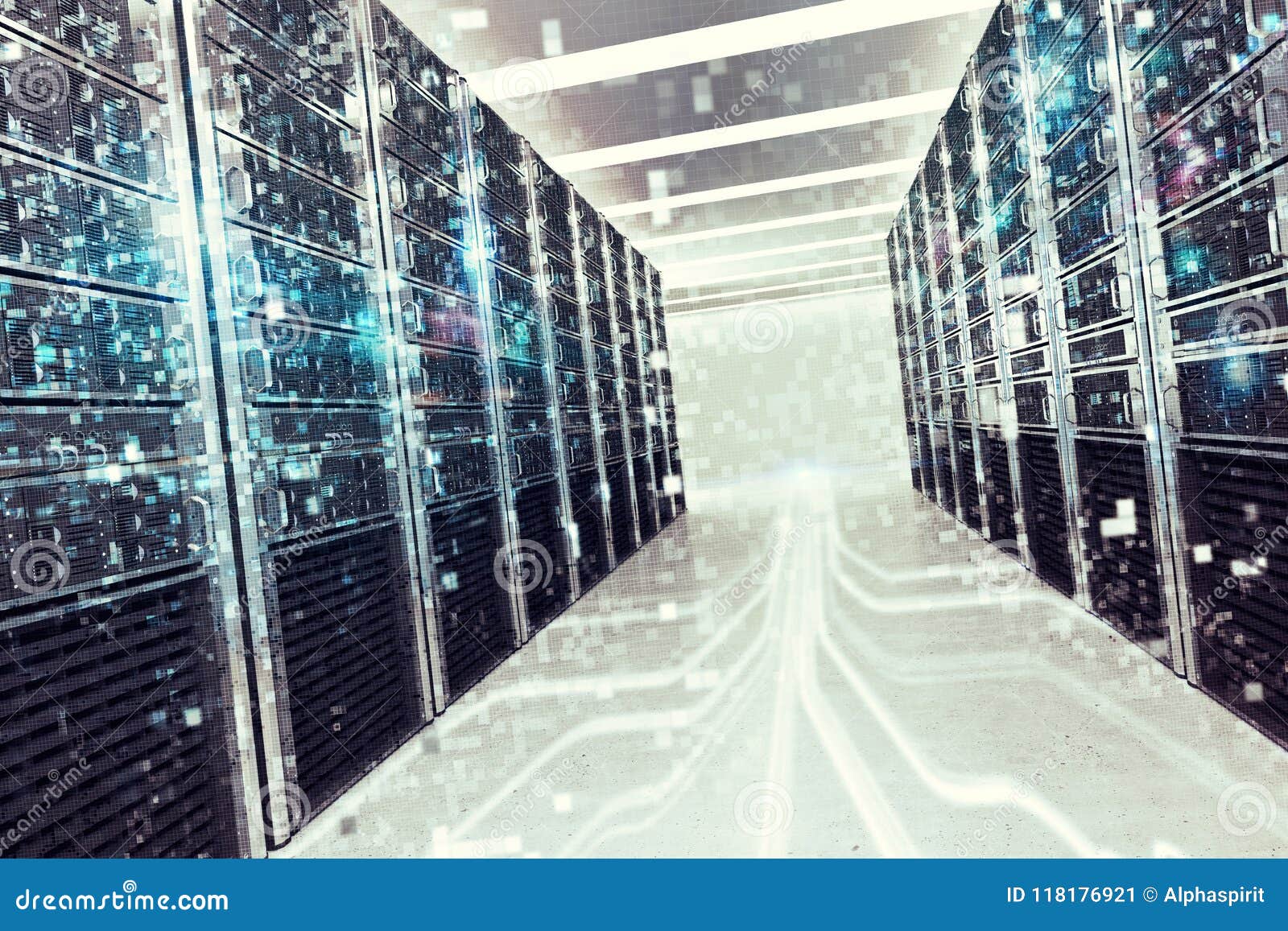 The Database Server Is In The Rack Of The Data Center. Modern Computer ...