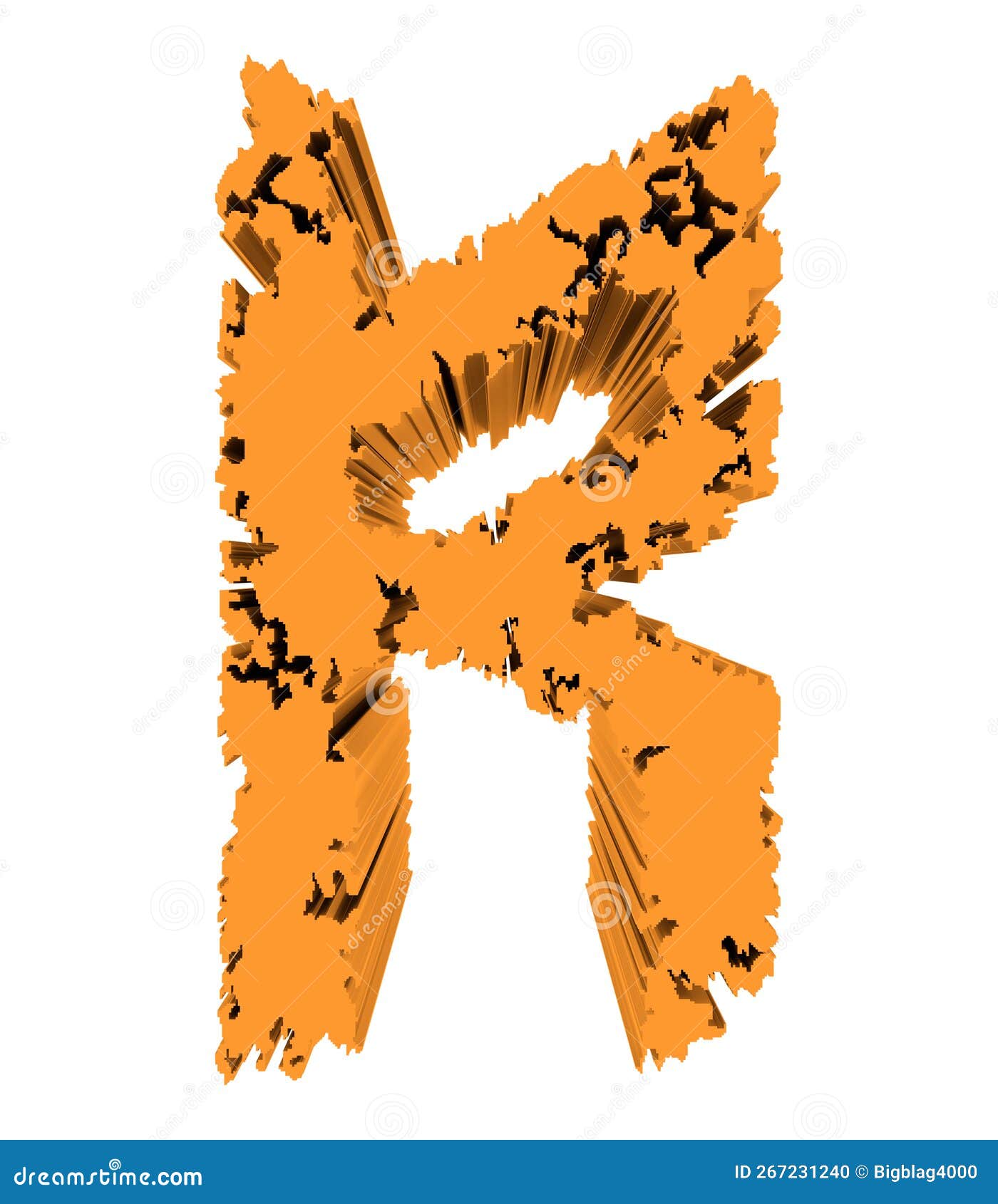 Pixelated Effect Letter.Rendered 3D Illustration. Stock Illustration ...