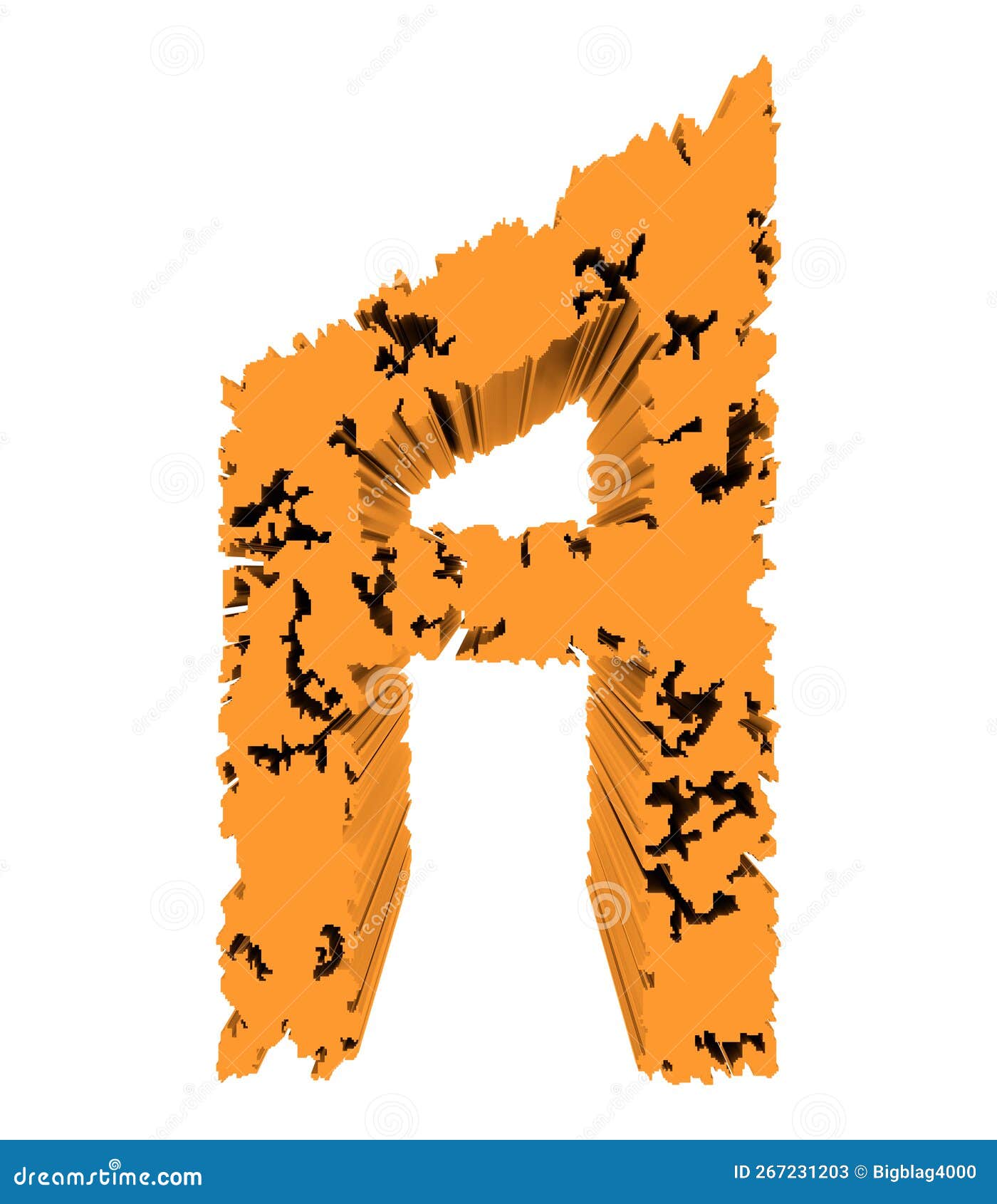 Pixelated Effect Letter.Rendered 3D Illustration. Stock Illustration ...