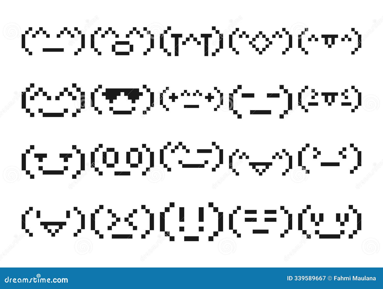 Pixelated Emoticon Retro Element Set Stock Vector - Illustration of ...