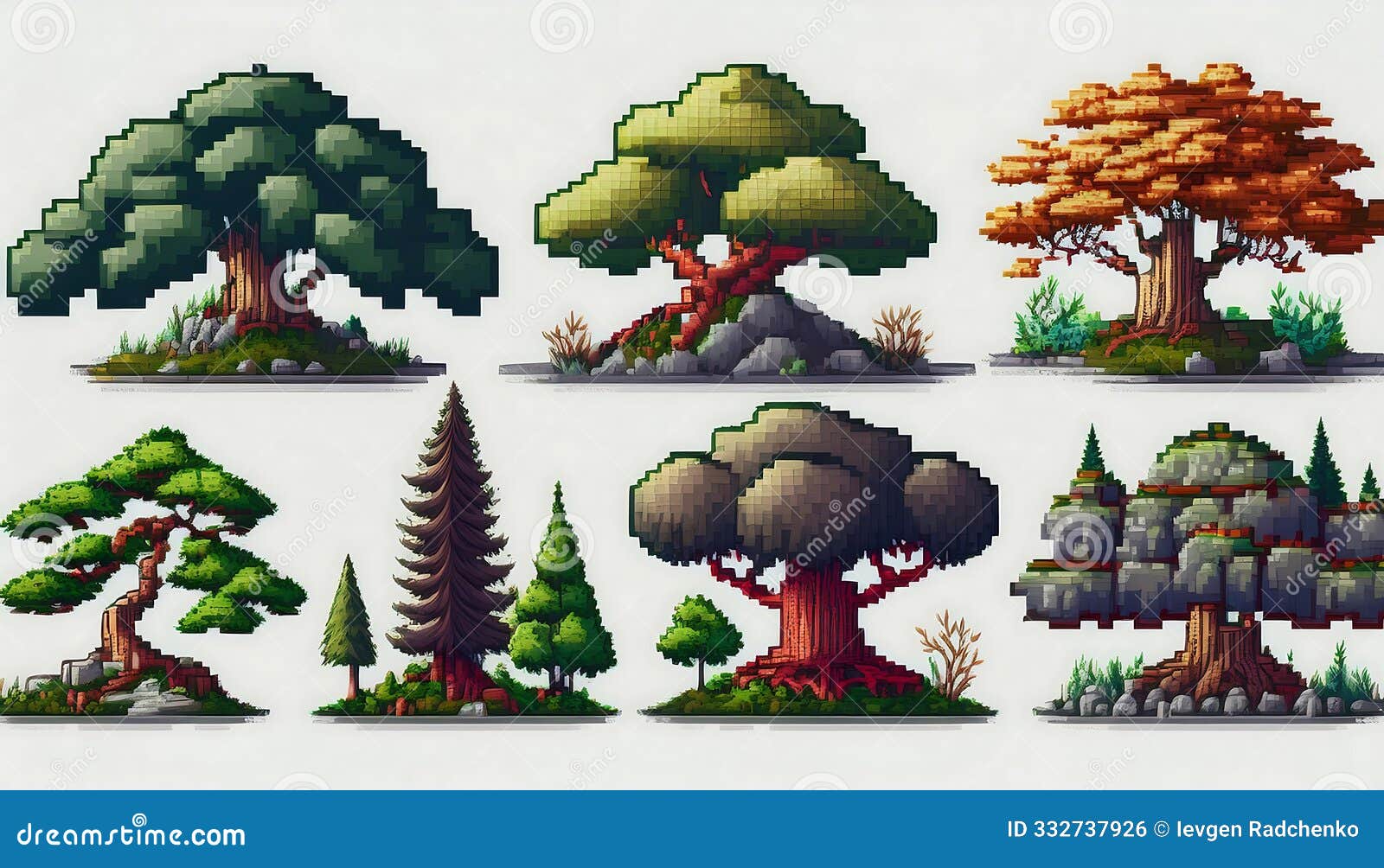 Pixelated Environmental Objects Sprites - Collection of 16-bit Pixel ...