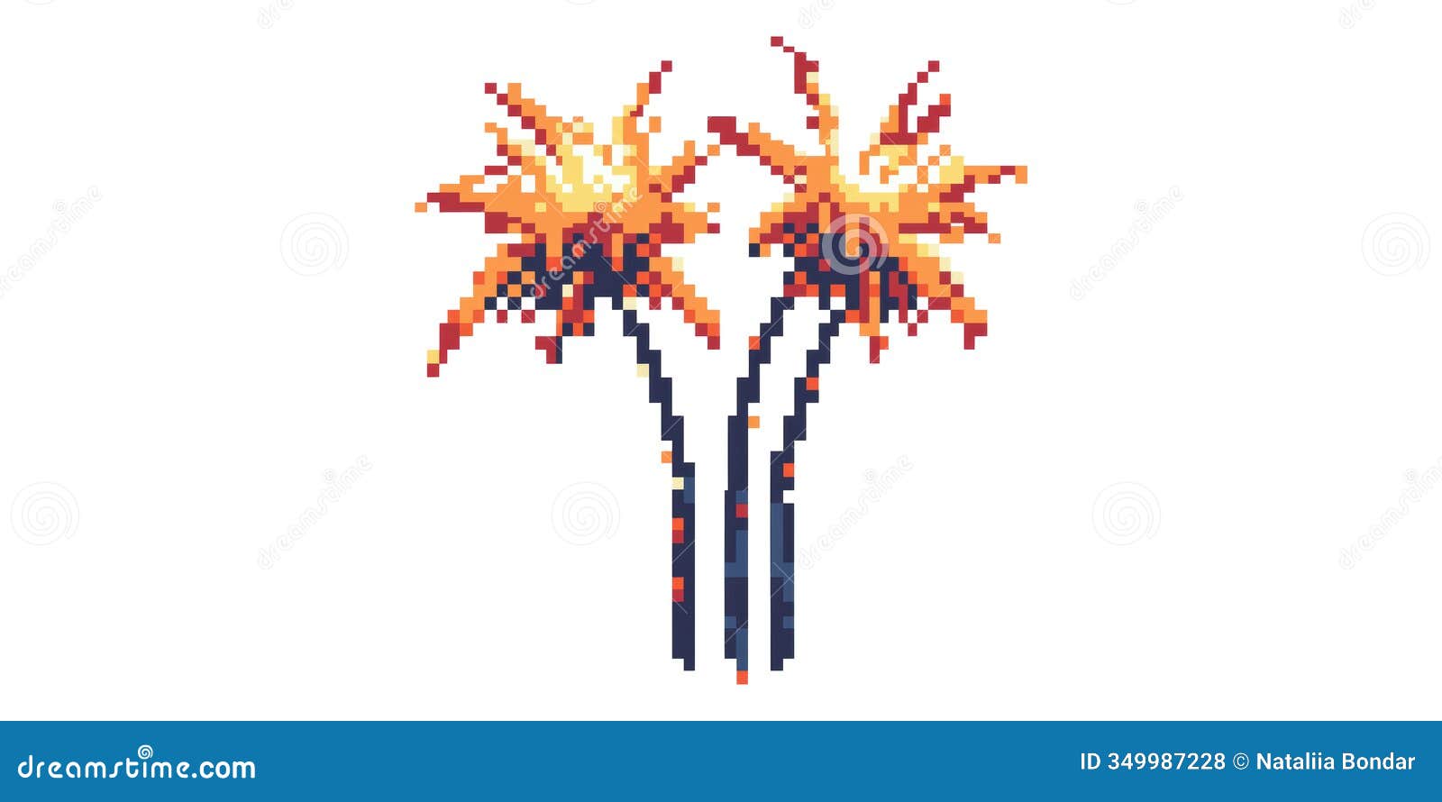 Pixelated Fireworks Illustration Isolated on Transparent Background ...