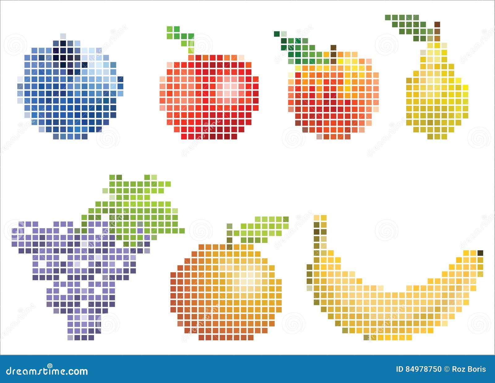 Pixelated Fruit stock vector. Illustration of banana - 84978750