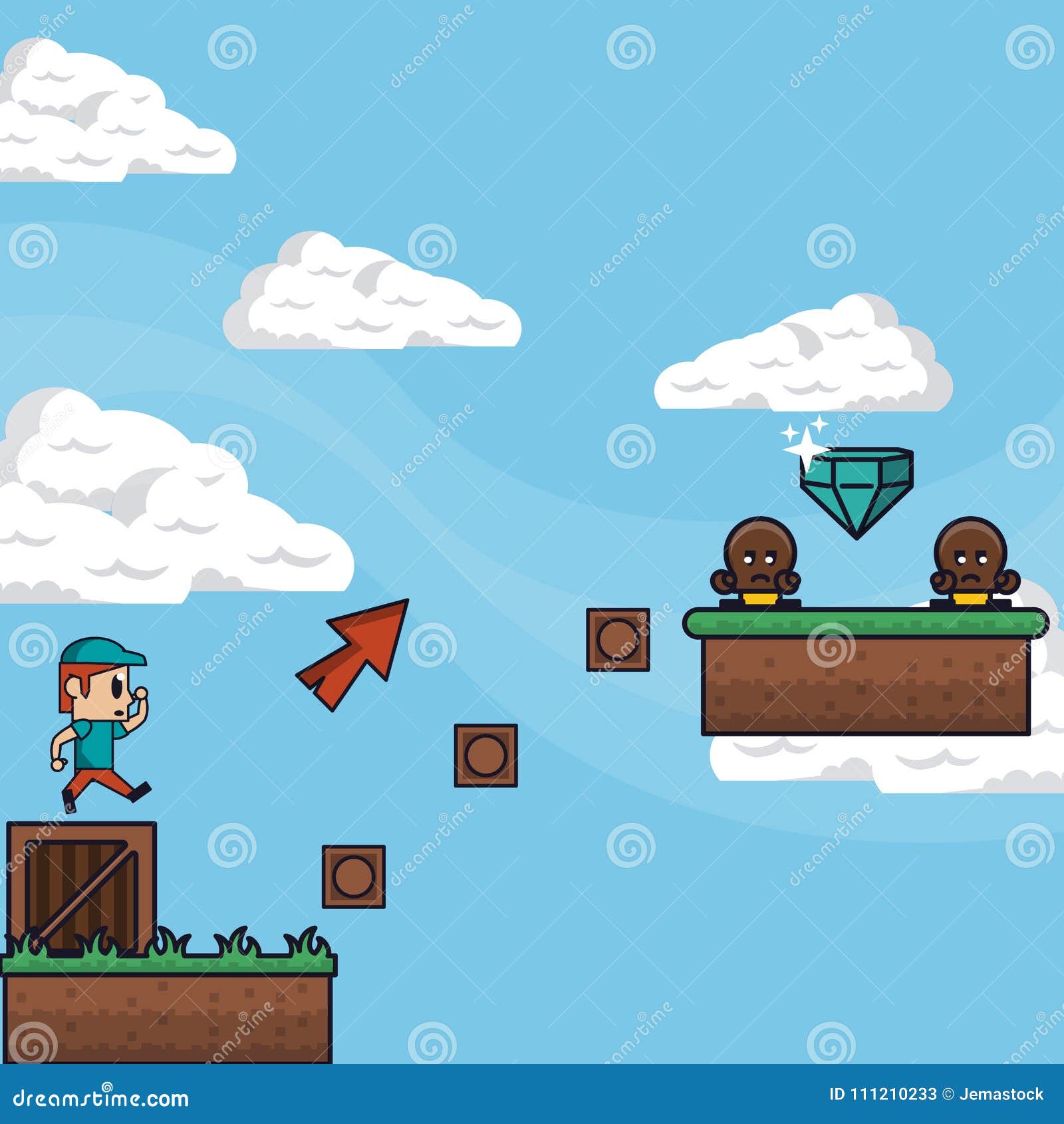 Pixelated game scenery stock vector. Illustration of graphic - 111210233