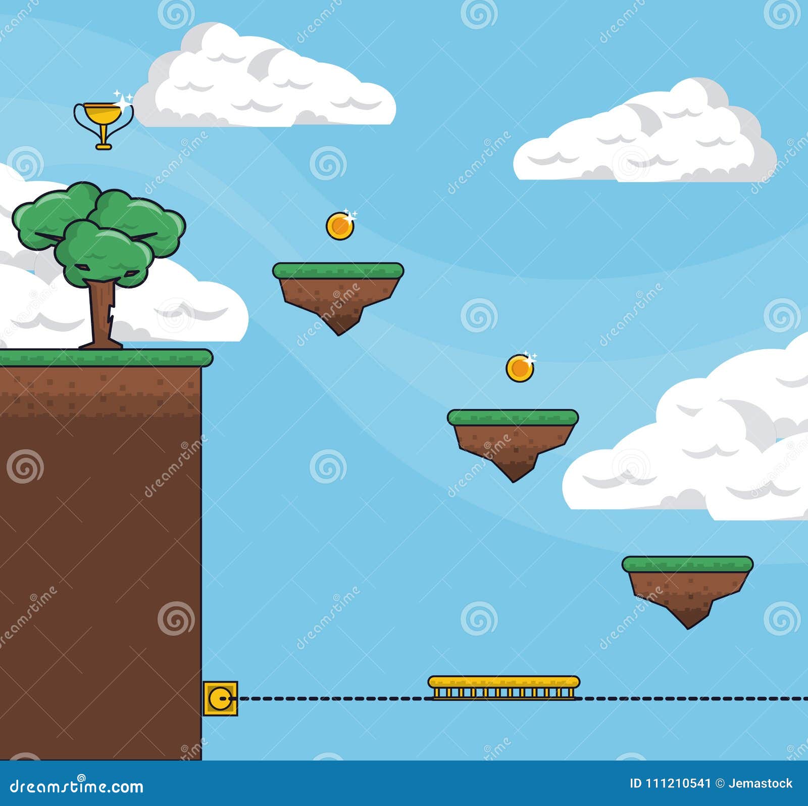 Pixelated game scenery stock vector. Illustration of pixel - 111210541