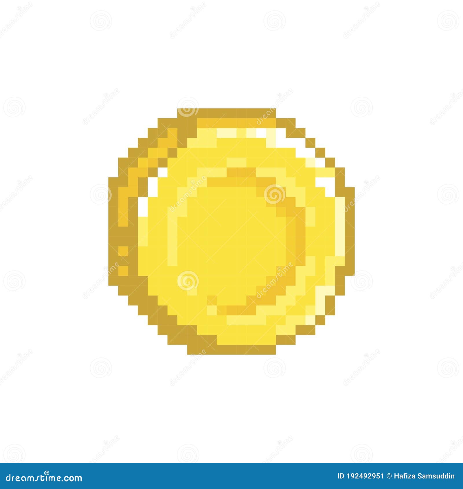 Pixelated Gold Coin. Vector Illustration Decorative Design Stock Vector ...